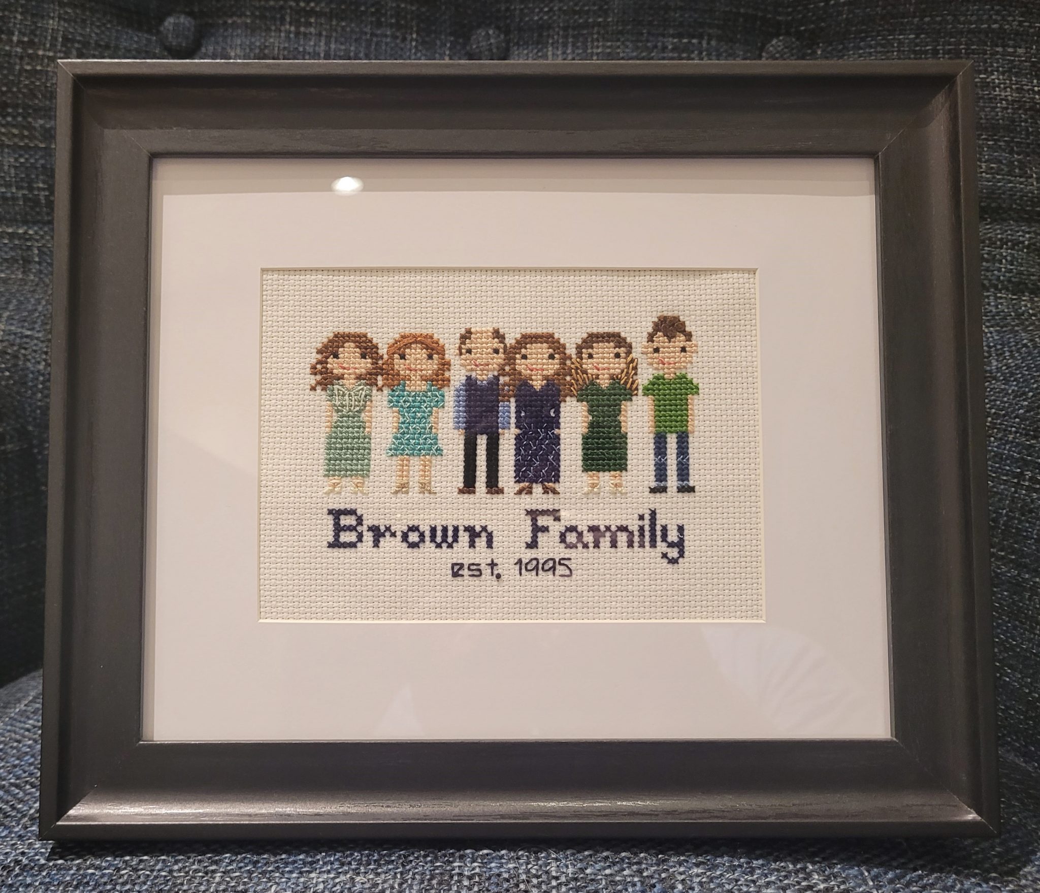 Custom Cross Stitched Family Portraits - Owls R Pals